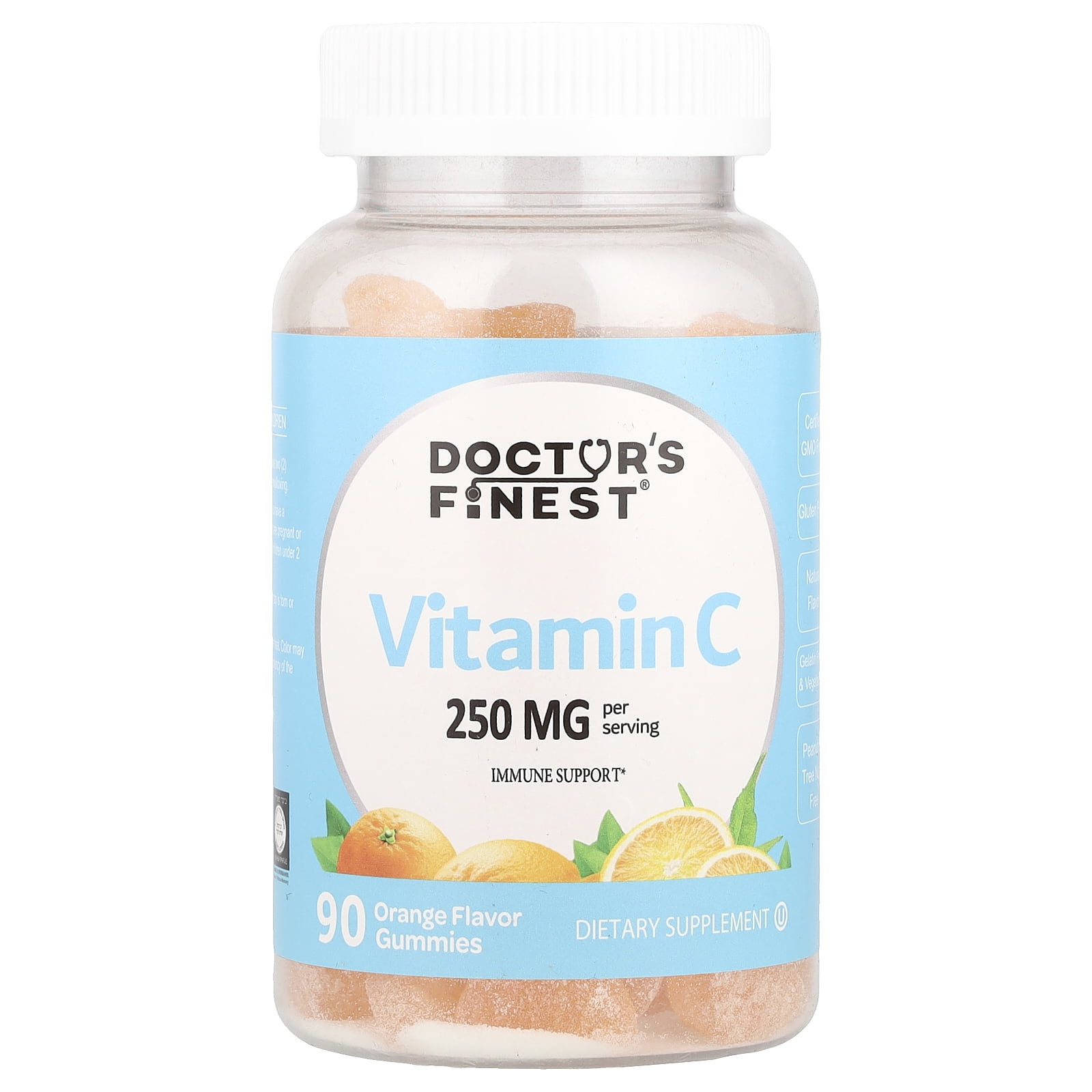 Doctor's Finest Vitamin C Gummies, Orange, 90 Gummies (125 mg per Gummy ...