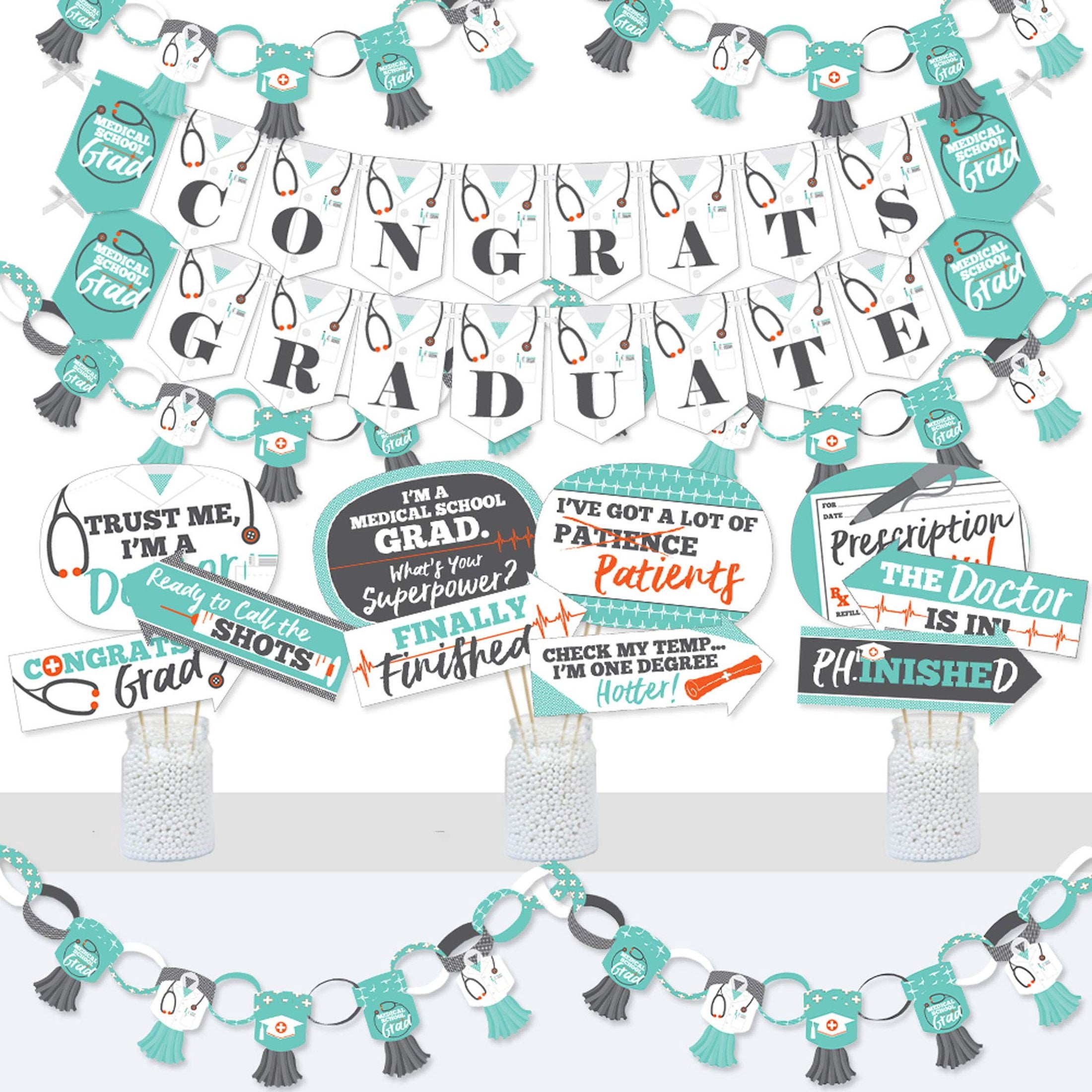 Doctor's Journey Celebration Kit - Medical School Graduation Banner and ...