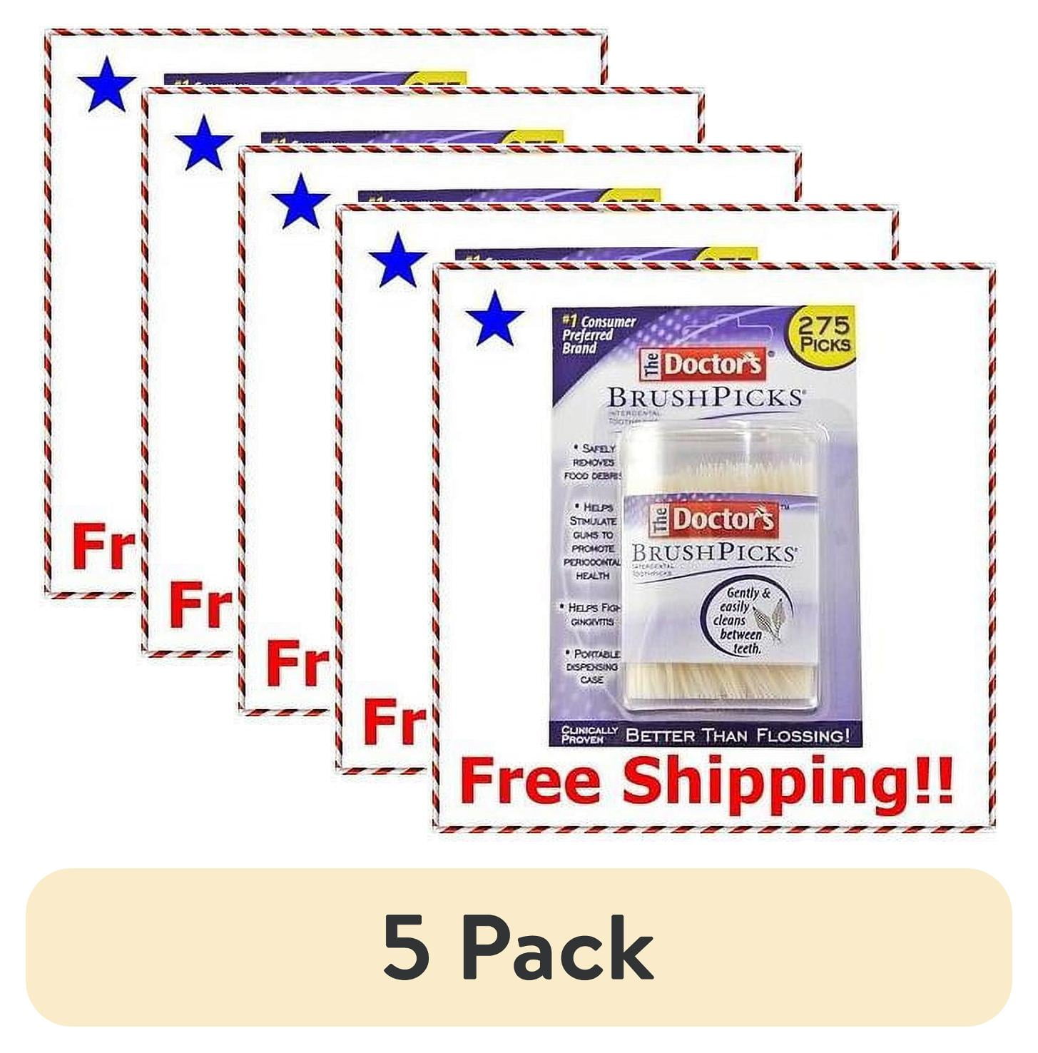 (5 pack) Doctors Brushpicks Brush Picks Interdental Toothpicks - 275 ...