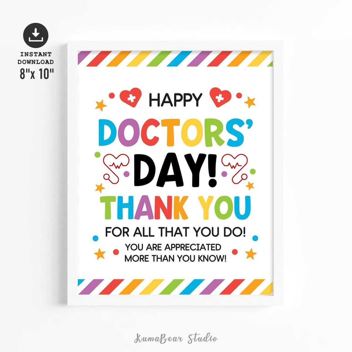 Doctors' Day Printable Sign, Doctor Appreciation Day Sign Printable ...