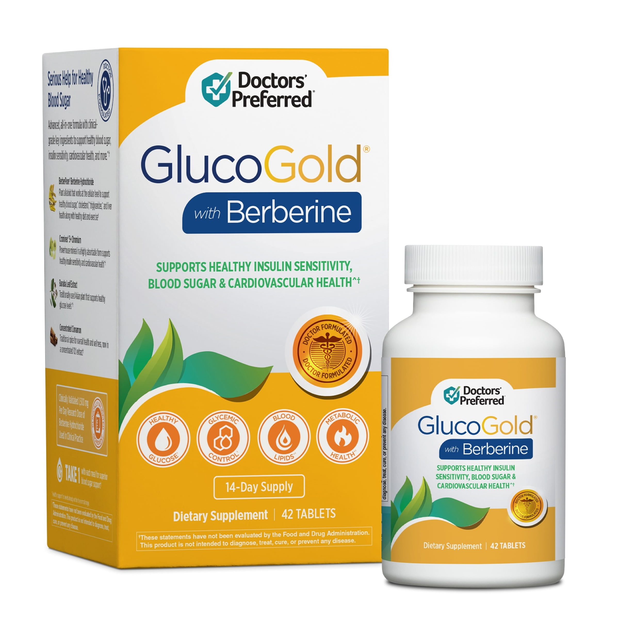 Doctors’ Preferred GlucoGold with Berberine, Healthy Blood Sugar ...