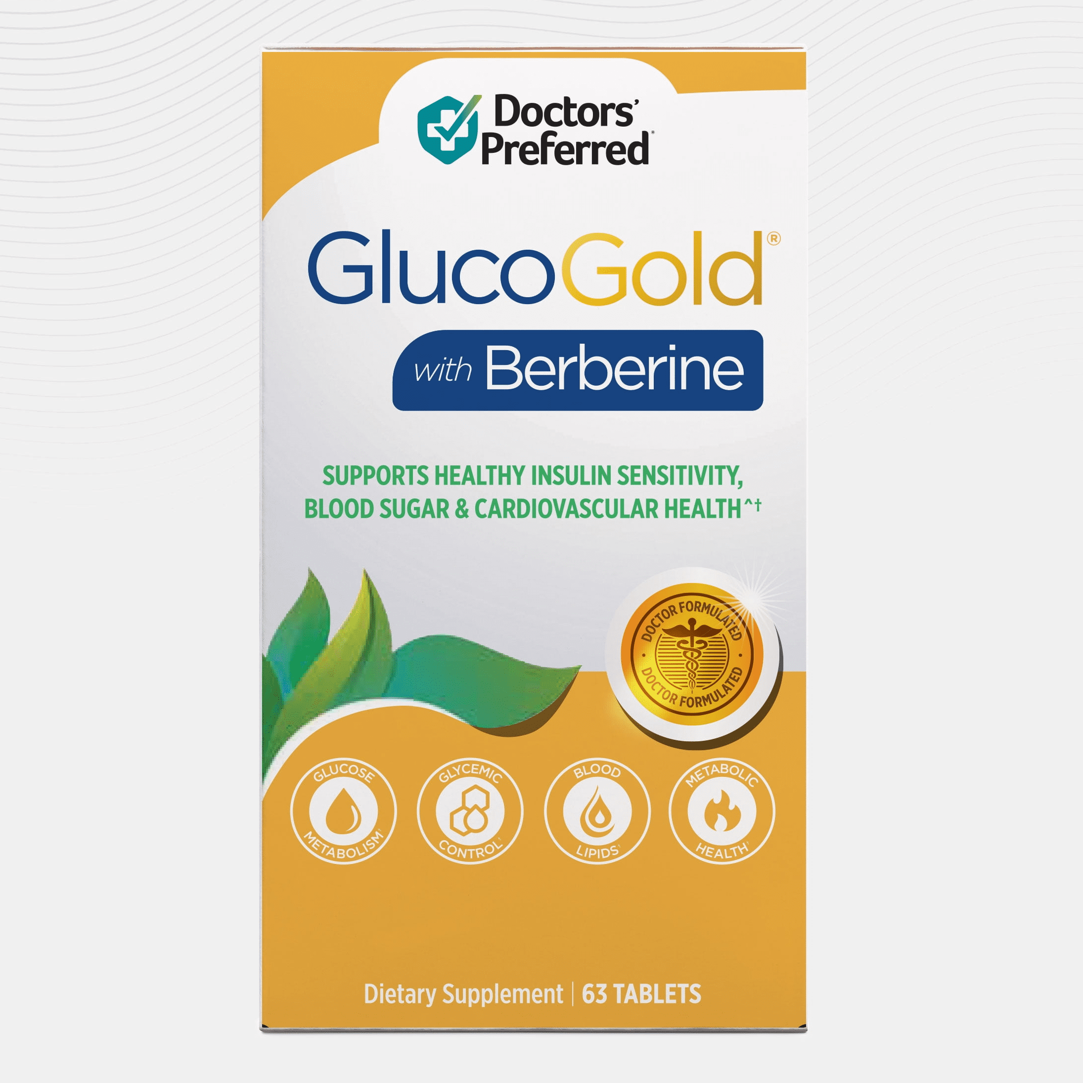Doctors' Preferred GlucoGold with Berberine, Healthy Blood Sugar ...