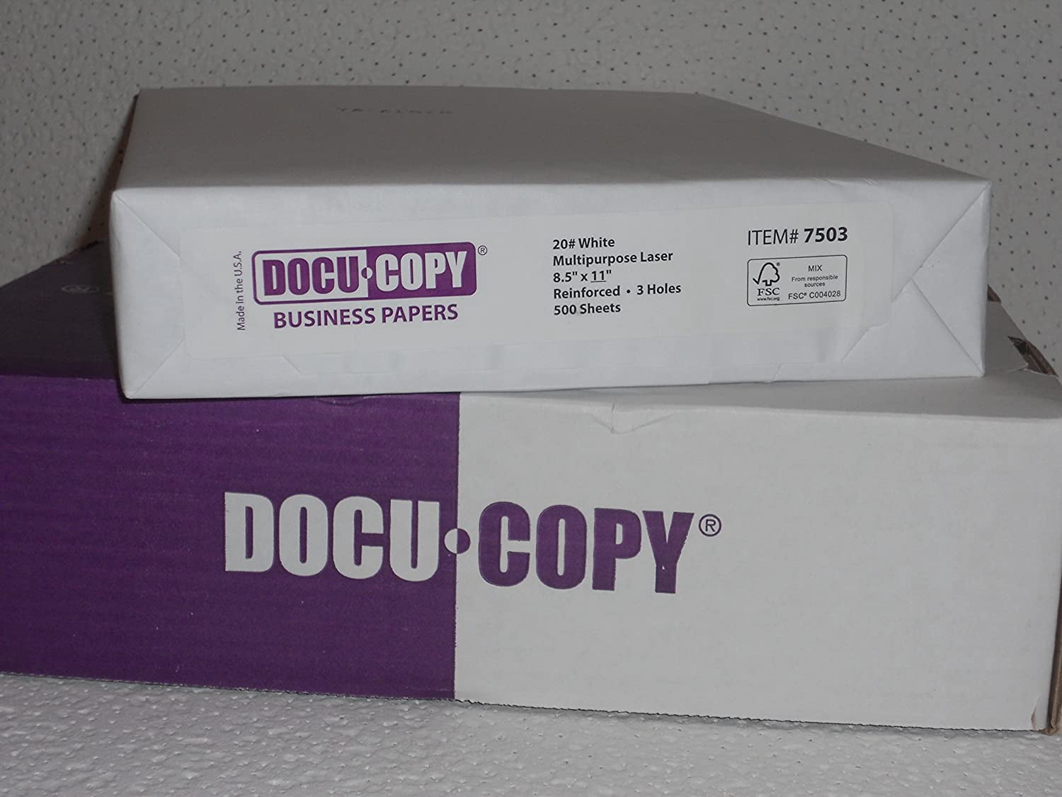 DocuCopy 7503 Reinforced Premium Multipurpose Copy Paper 20lb 8.5" x 11 ...