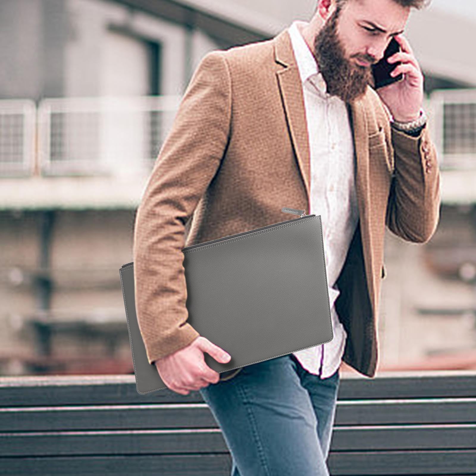 Document Bag Professional Portfolio File Case Leather Feel High Quality ...