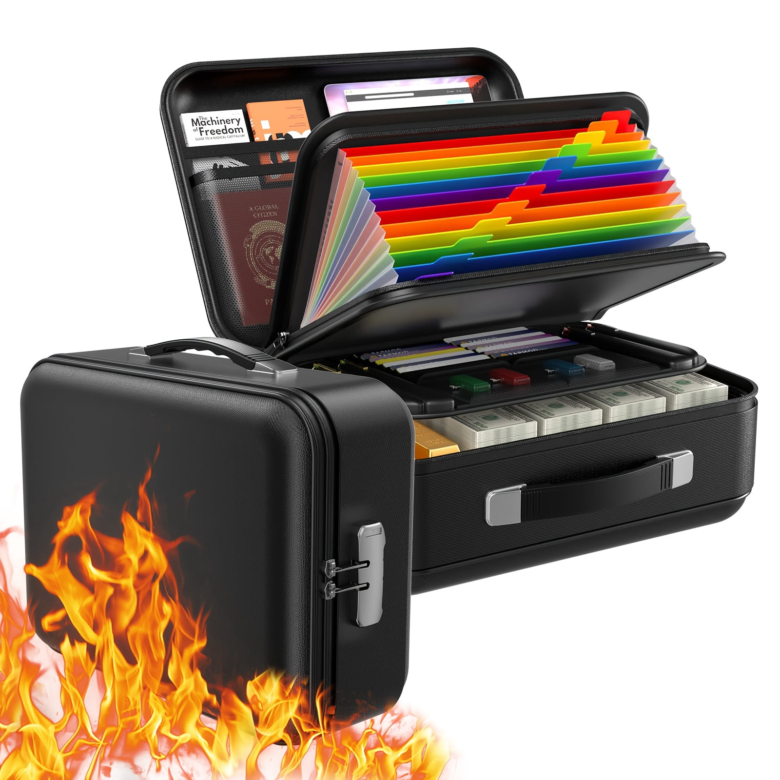 Document Box, Hardened EVA File Organizer with Lock, Safe for Home ...