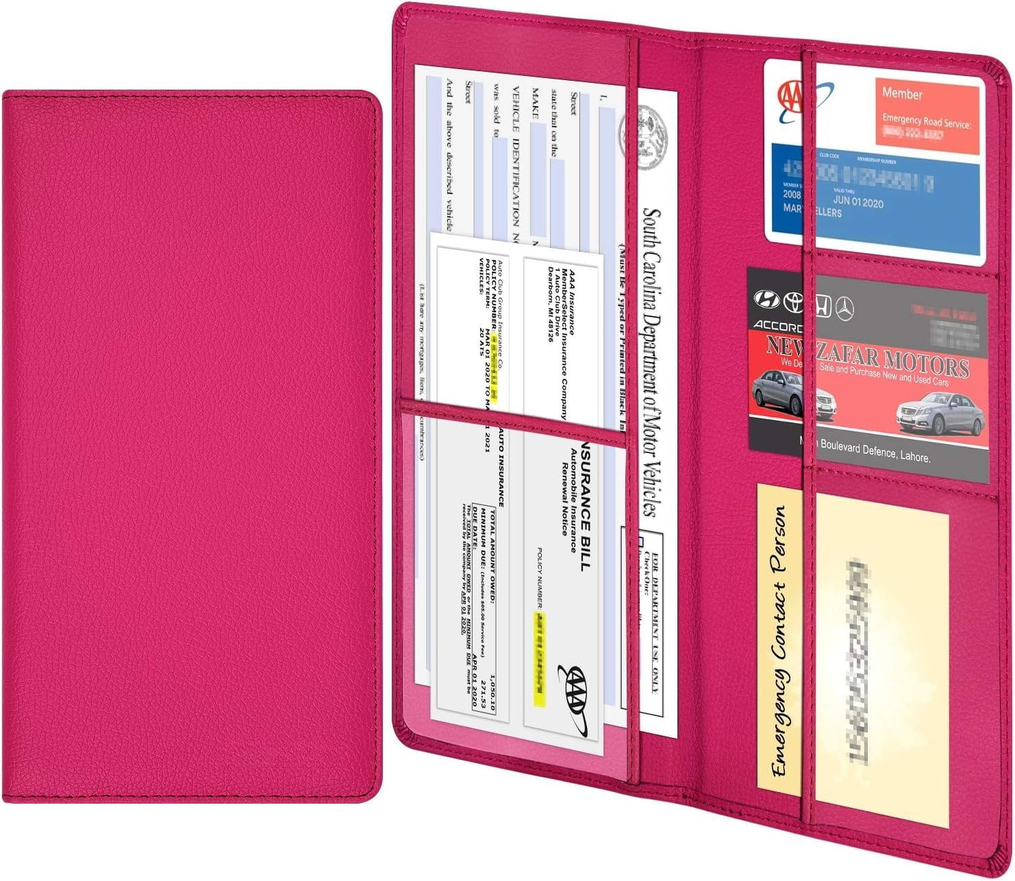 Document Holder Organiser, PU Leather and Registration Holders Wallet ...