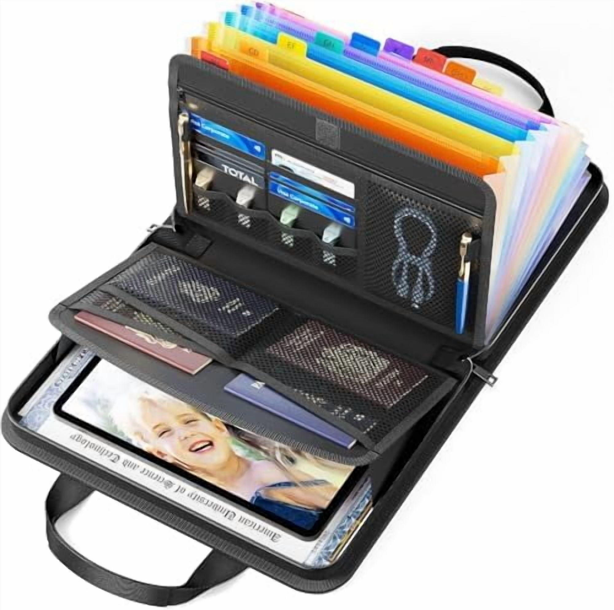 Document Organizer - Fireproof Coating, 13-Pocket Accordion File ...