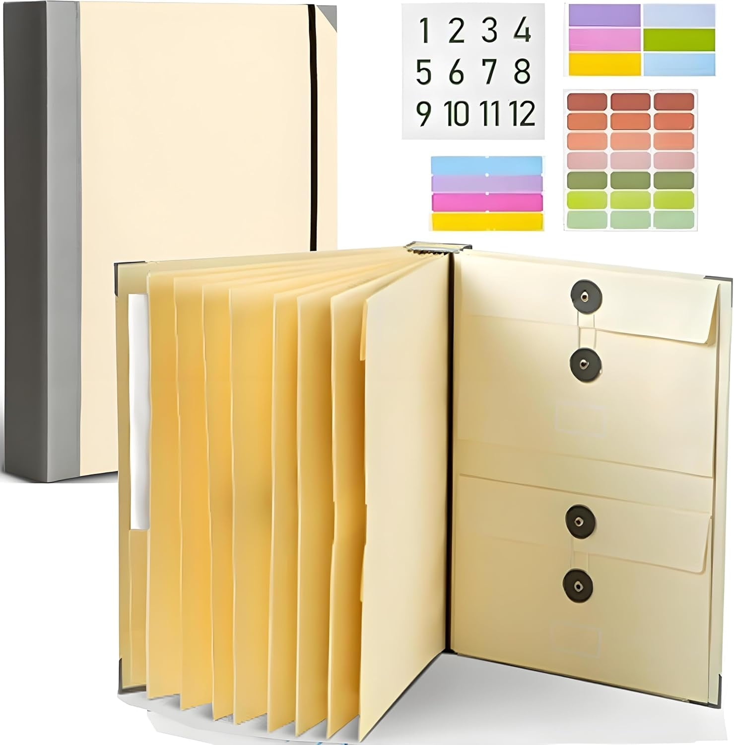 Document Organizer with Labels, Folio Folders with Pockets, Personal ...