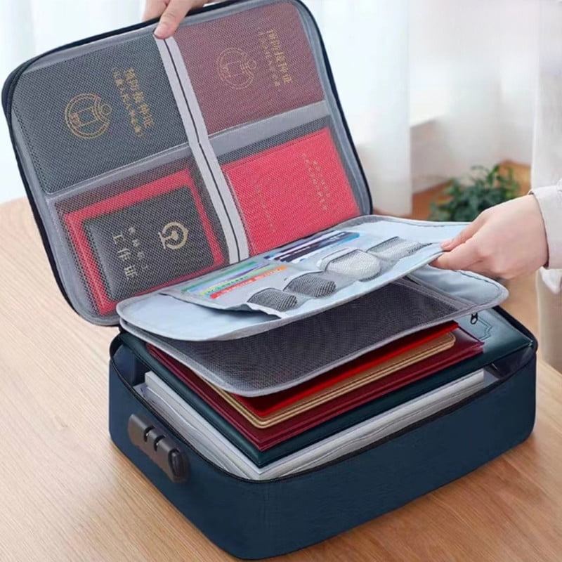 Document Organizer with Safe Code Lock, Waterproof Storage Pouch ...