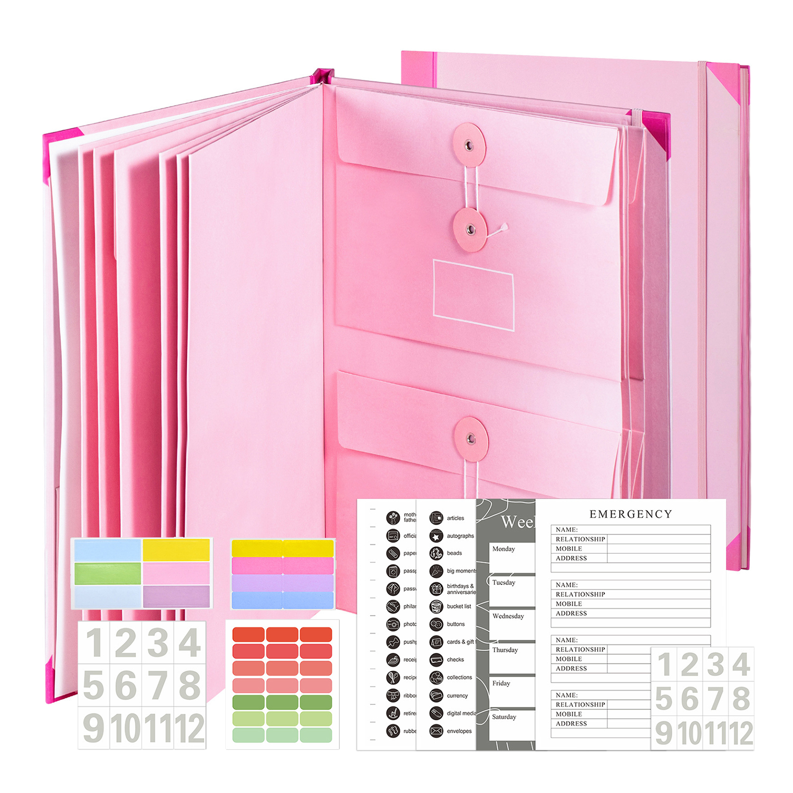 Document Storage Bag Document Organizer Binder A4/Legal Size File ...
