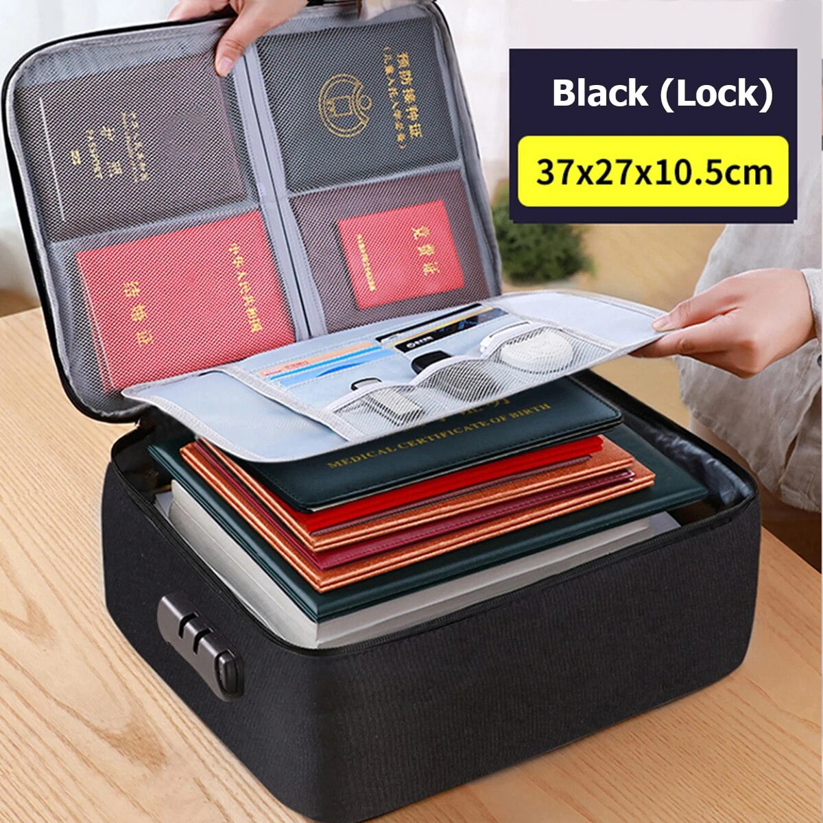 Document Storage Bag Multi-layer Large Capacity File bag Password ...