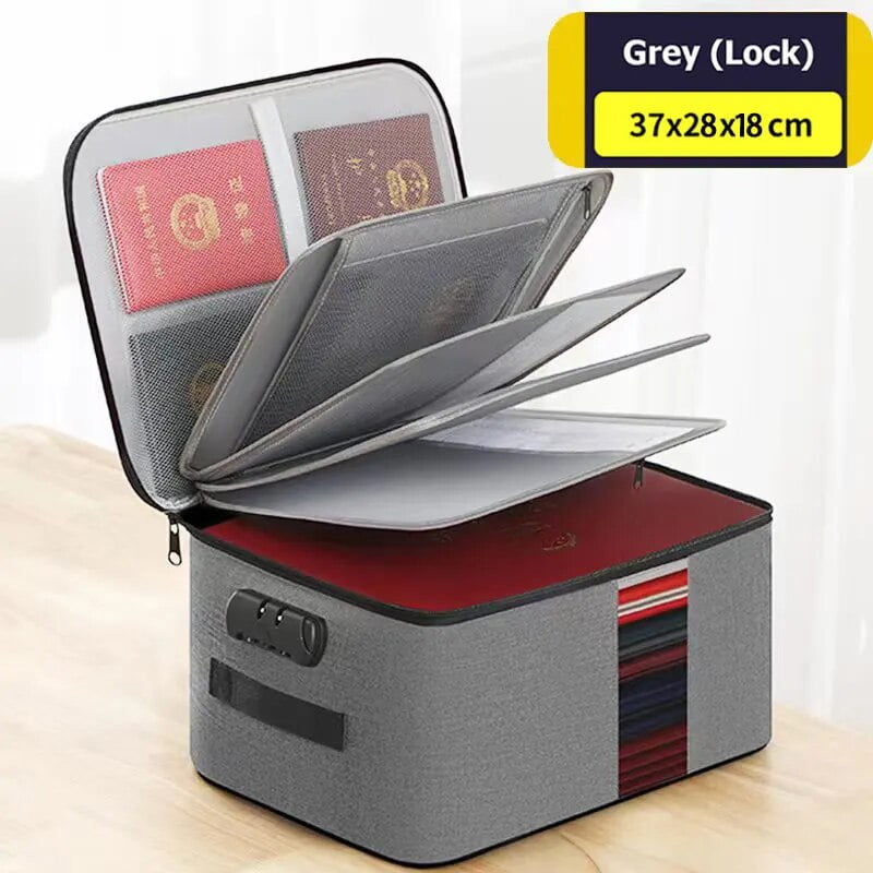 Document Storage Bag Multi-layer Large Capacity File bag Password ...
