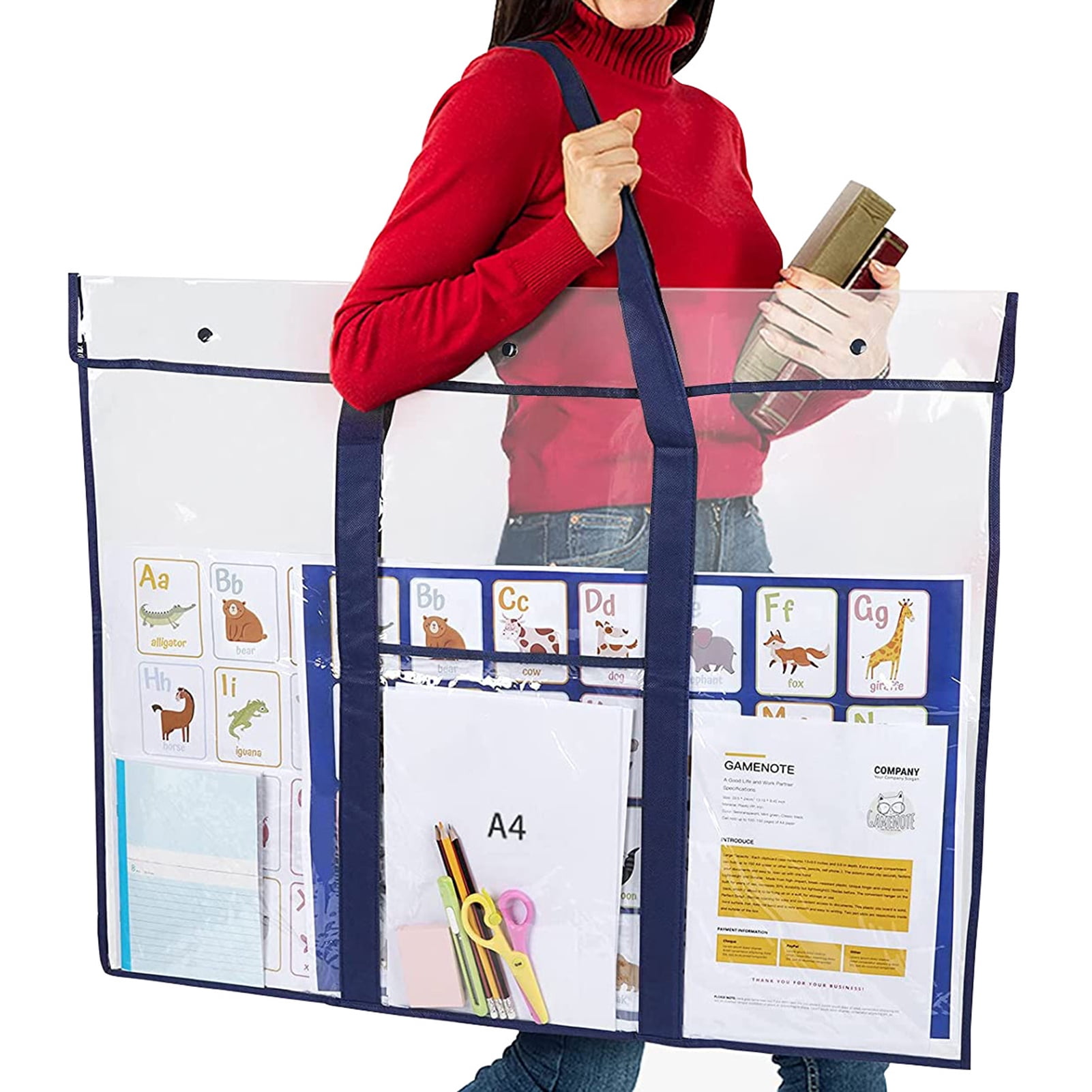 Document Storage Bag Multipurpose Long Handle Transparent Smooth ...