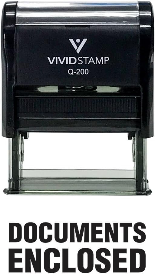 Documents Enclosed Self Inking Rubber Stamp (Black Ink) - Medium ...