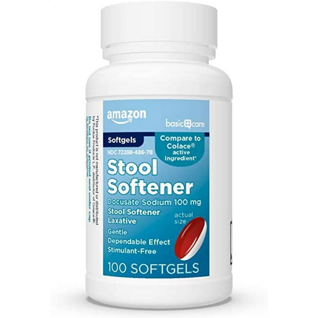 Docusate Sodium Laxative 100 mg Stool Softener for Constipation Relief ...