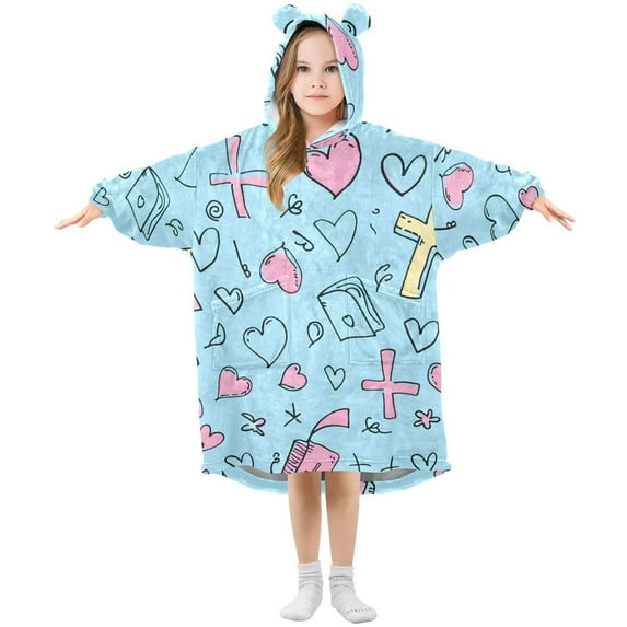 Doddle Crosses Bibles Hearts Flannel Wearable Blankets Hooded Design ...
