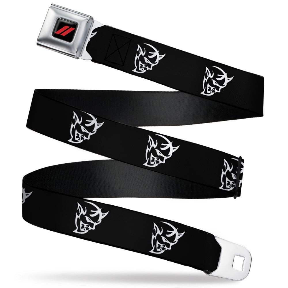 Dodge Belt, Seatbelt Buckle Belt, Dodge Demon Icon Black White, 44 to ...