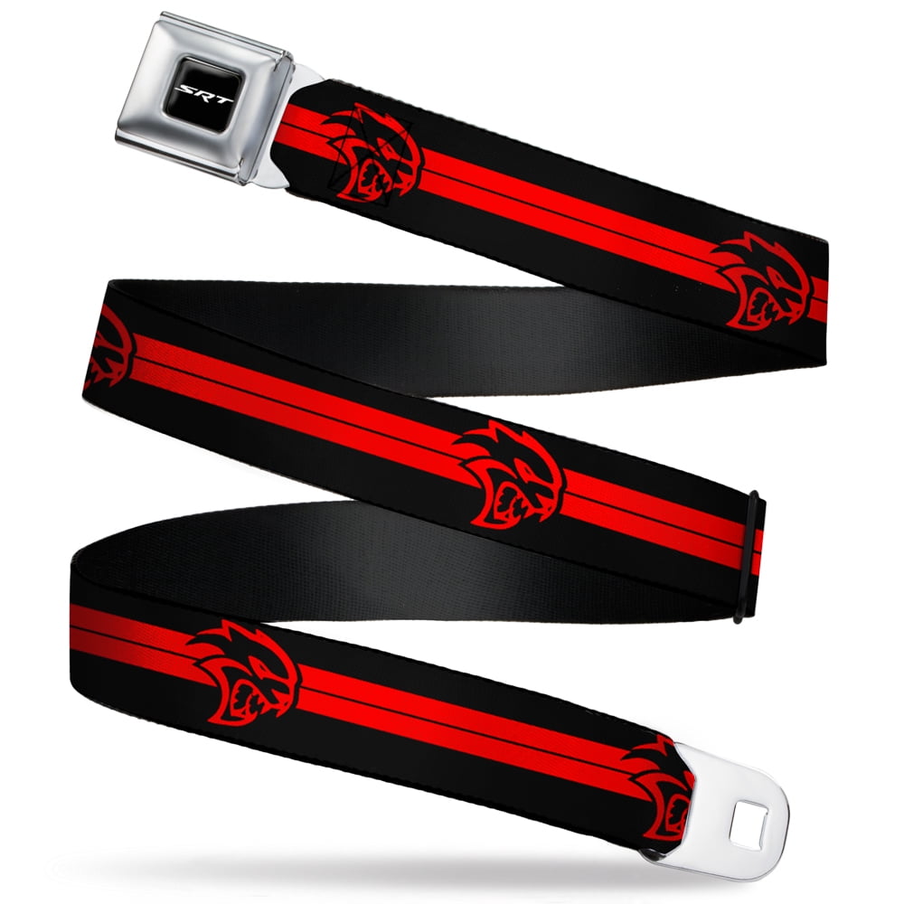 Dodge Belt, Seatbelt Buckle Belt, Dodge Hellcat Stripe Logo Black Red ...