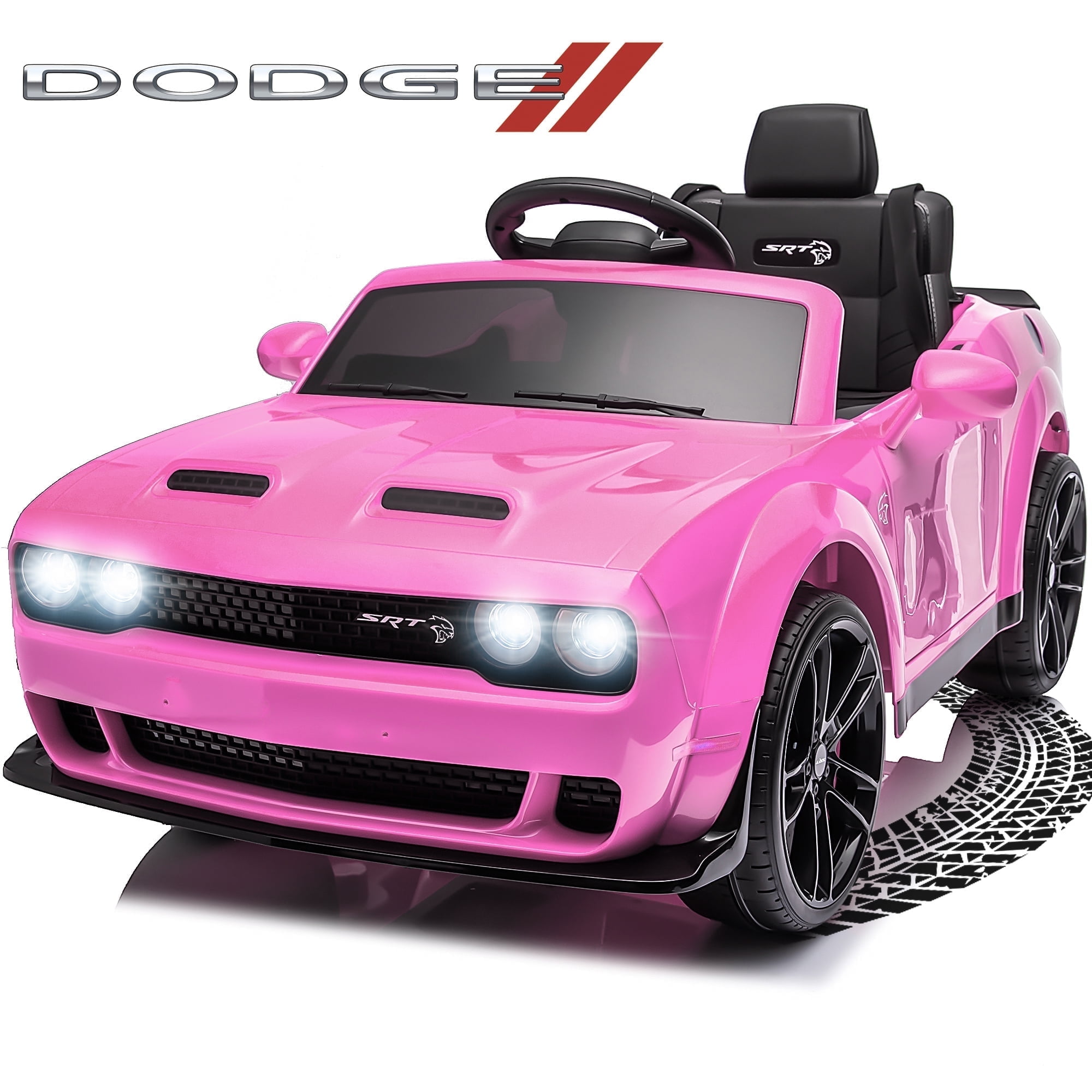Licensed Dodge Challenger 12V Electric Ride On Car, SRT Hellcat Toy ...