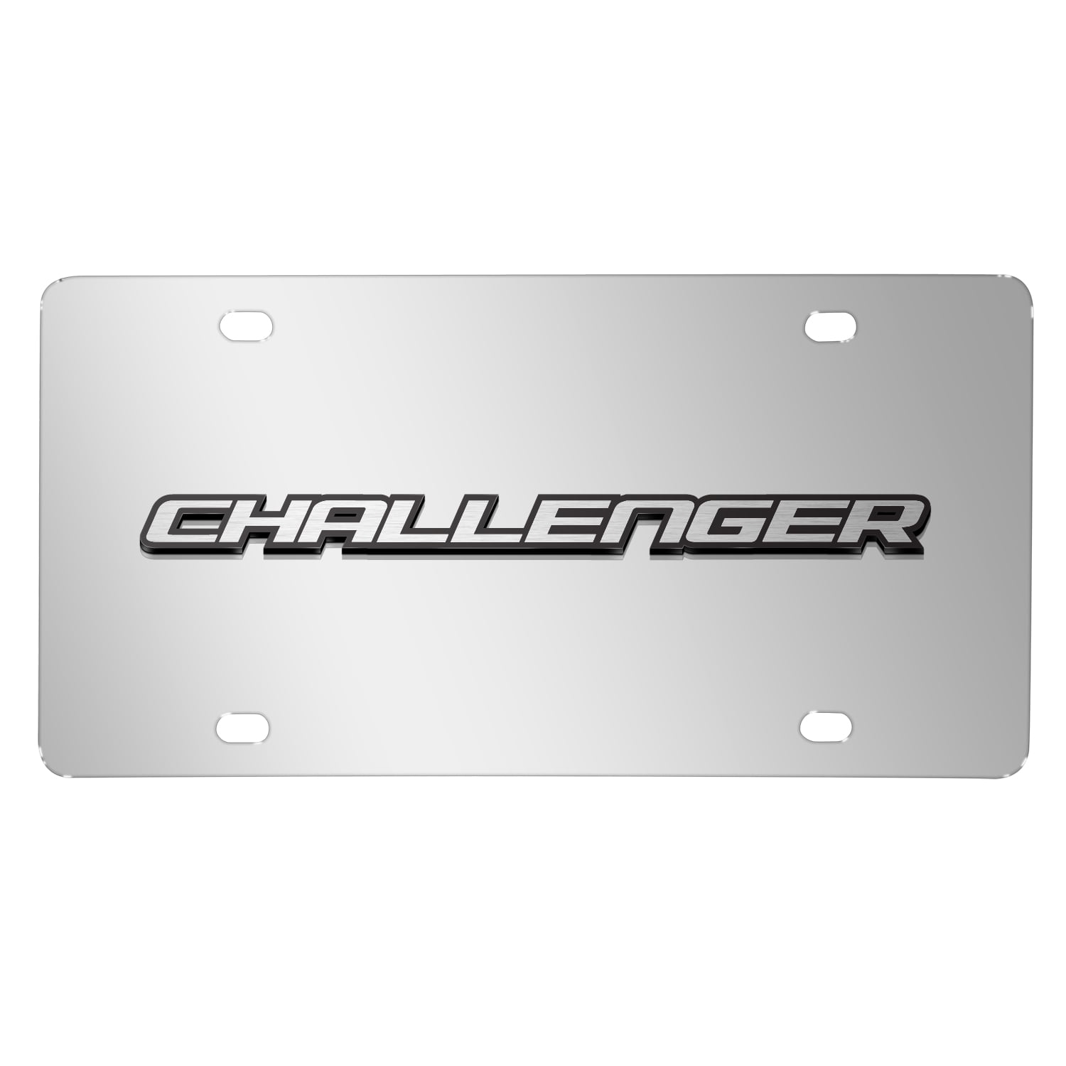 Dodge Challenger 3D Nameplate Mirror Chrome Stainless Steel License ...