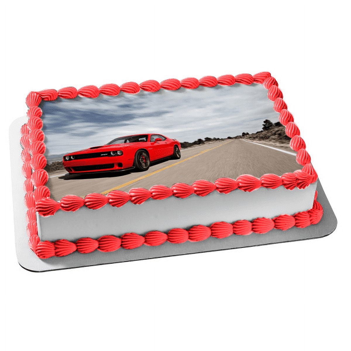 Dodge Challenger Muscle Car Open Road Edible Cake Topper Image ABPID04292 - Walmart.com