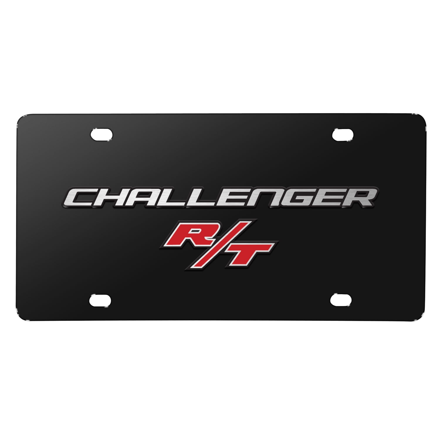 Dodge Challenger R/T 3D Logo on Black Stainless Steel License Plate ...