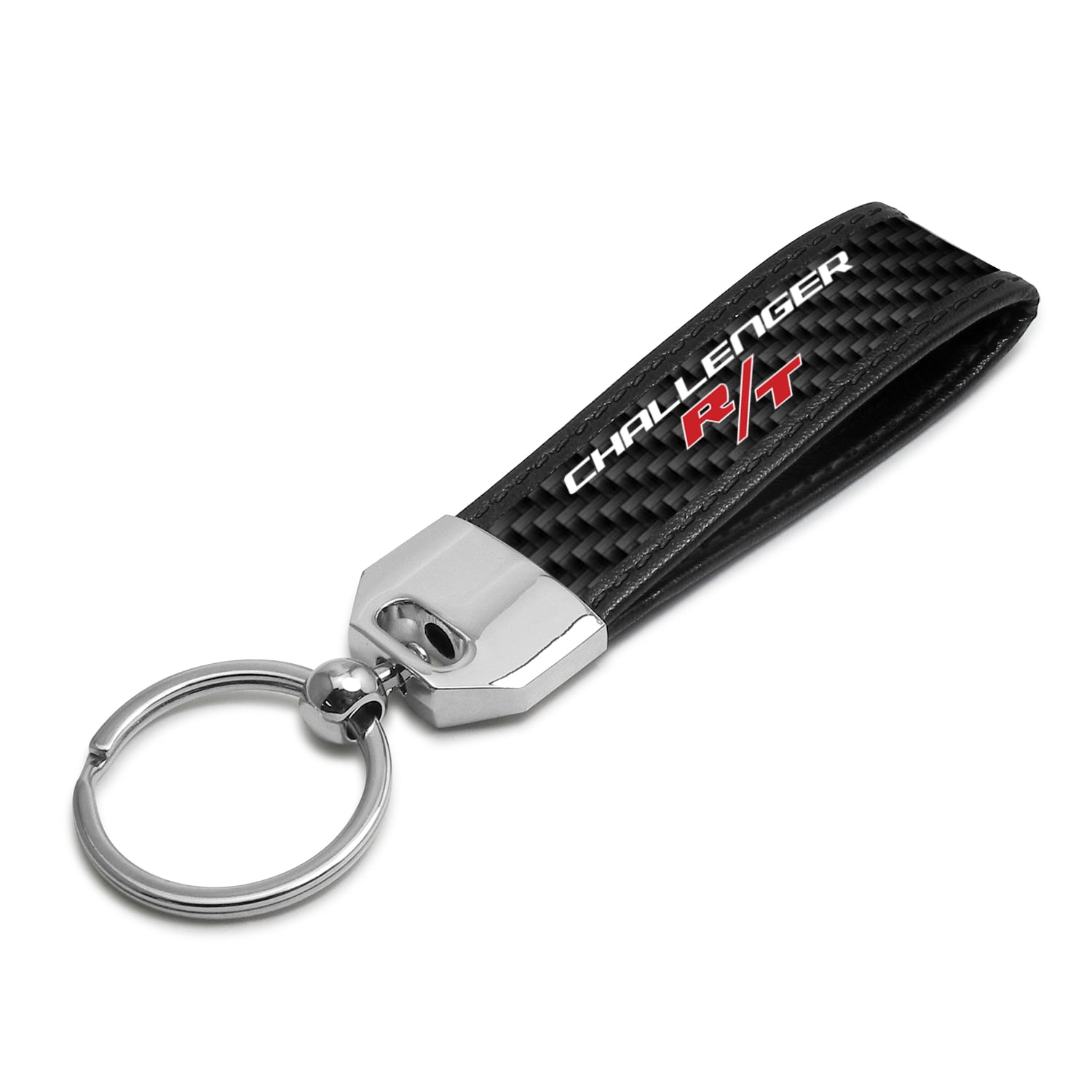 Dodge Challenger R/T Real Carbon Fiber Leather Strap Key Chain with ...