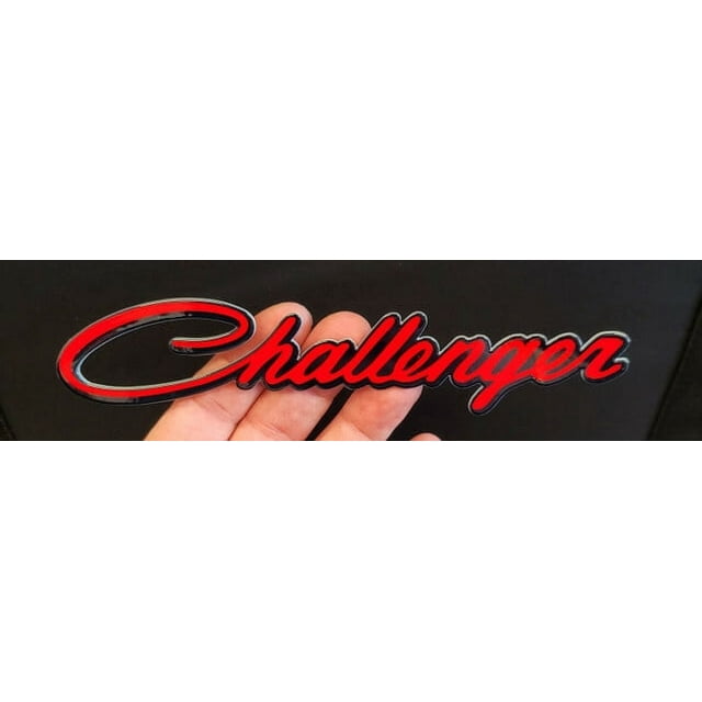 Dodge Challenger Decor Car Wall Logo Emblem Red Metal Script Steel Sign ...
