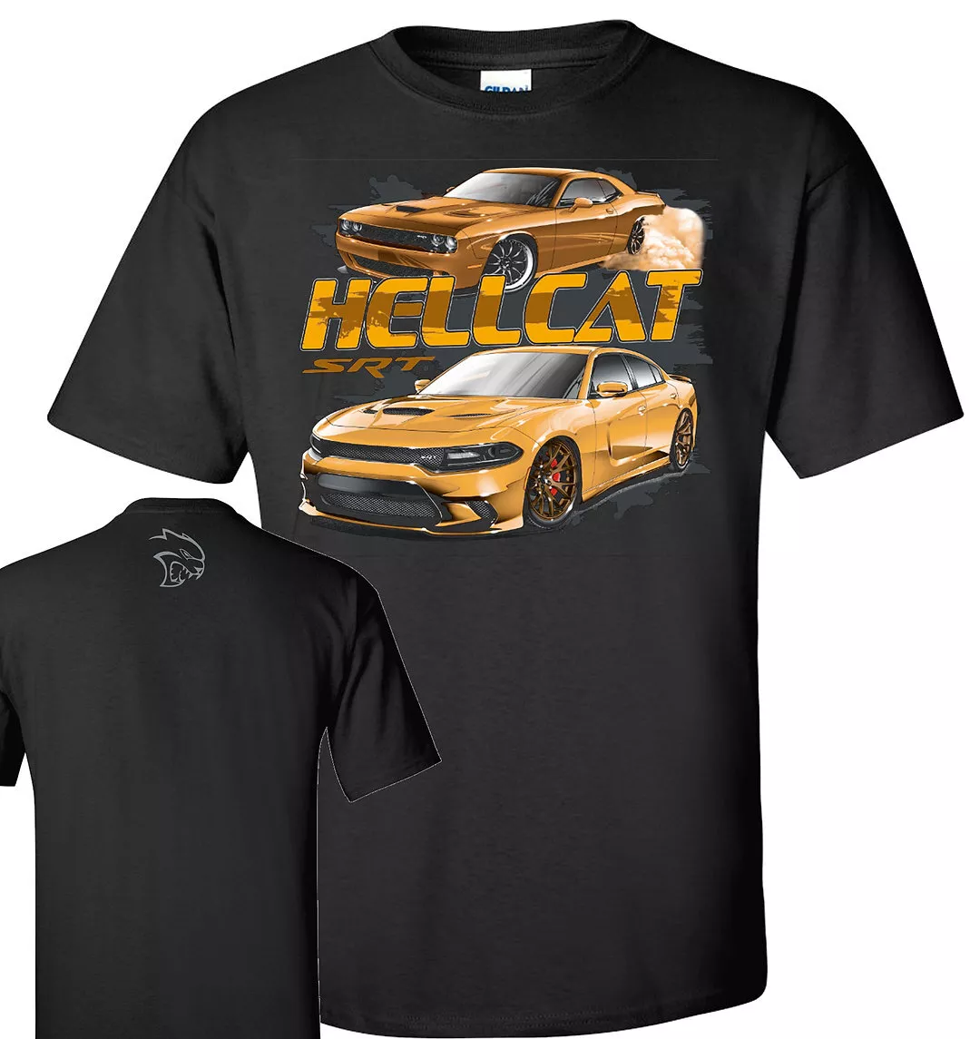 Dodge Charger Challenger SRT Hellcat Cotton T-Shirt Black Official Licensed L - Walmart.com