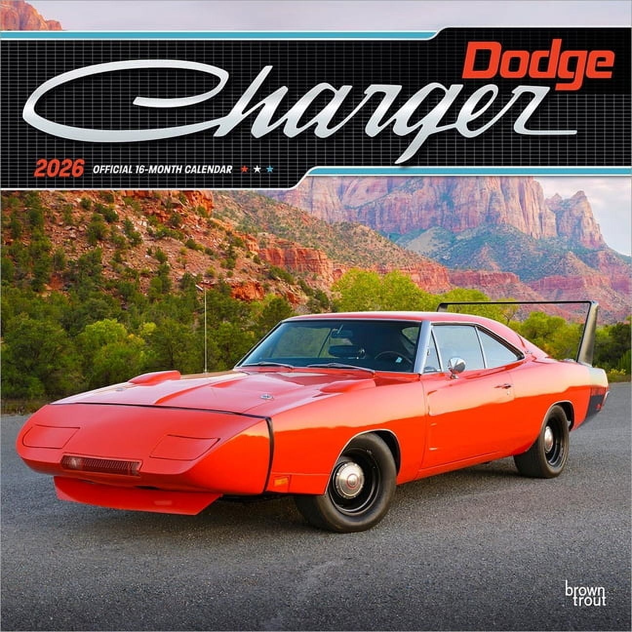 Dodge Charger Official 2026 12 X 24 Inch (Hanging) Monthly Square Wall ...