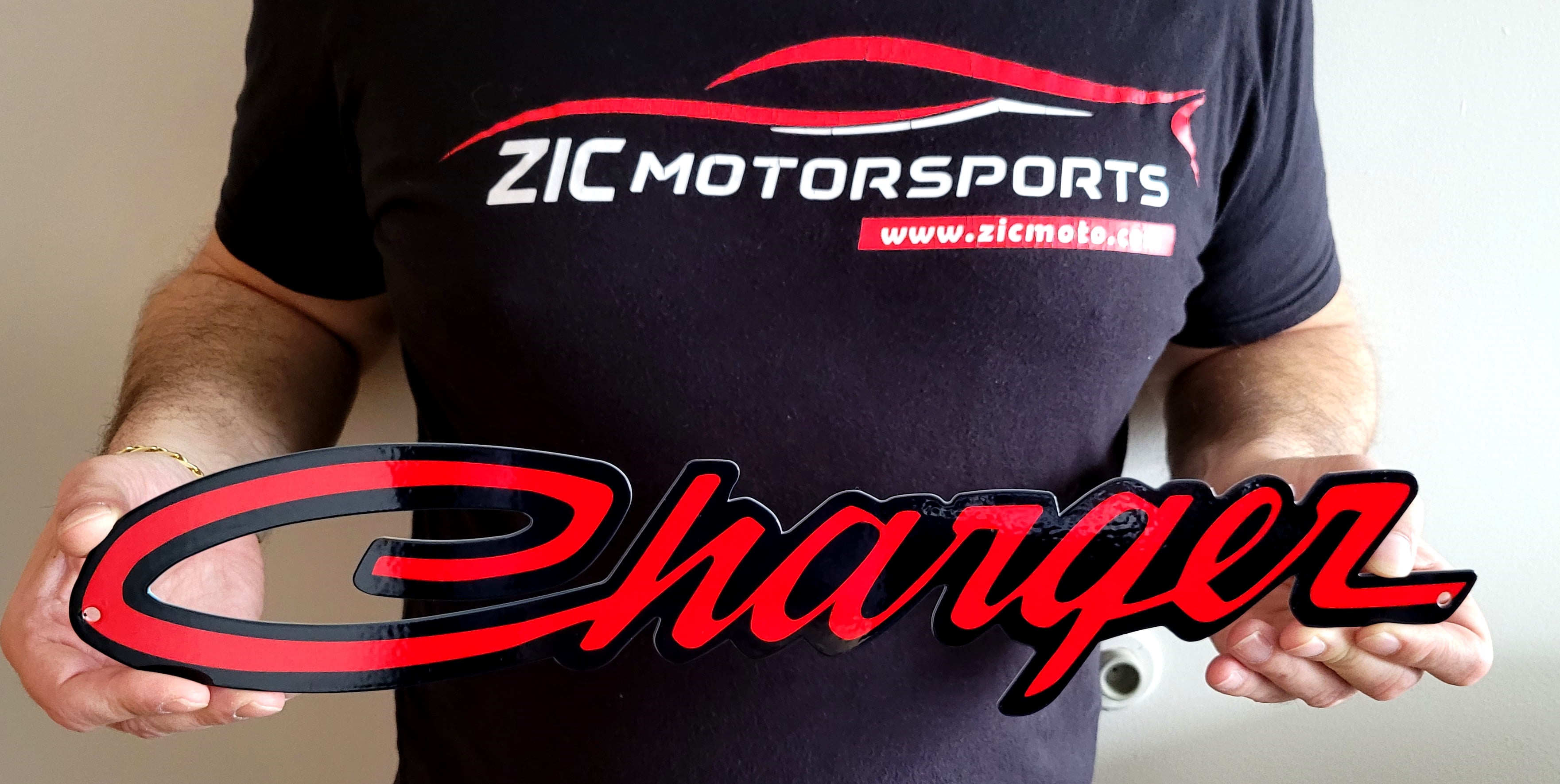 Dodge Charger Script Steel Sign - Red - Walmart.com