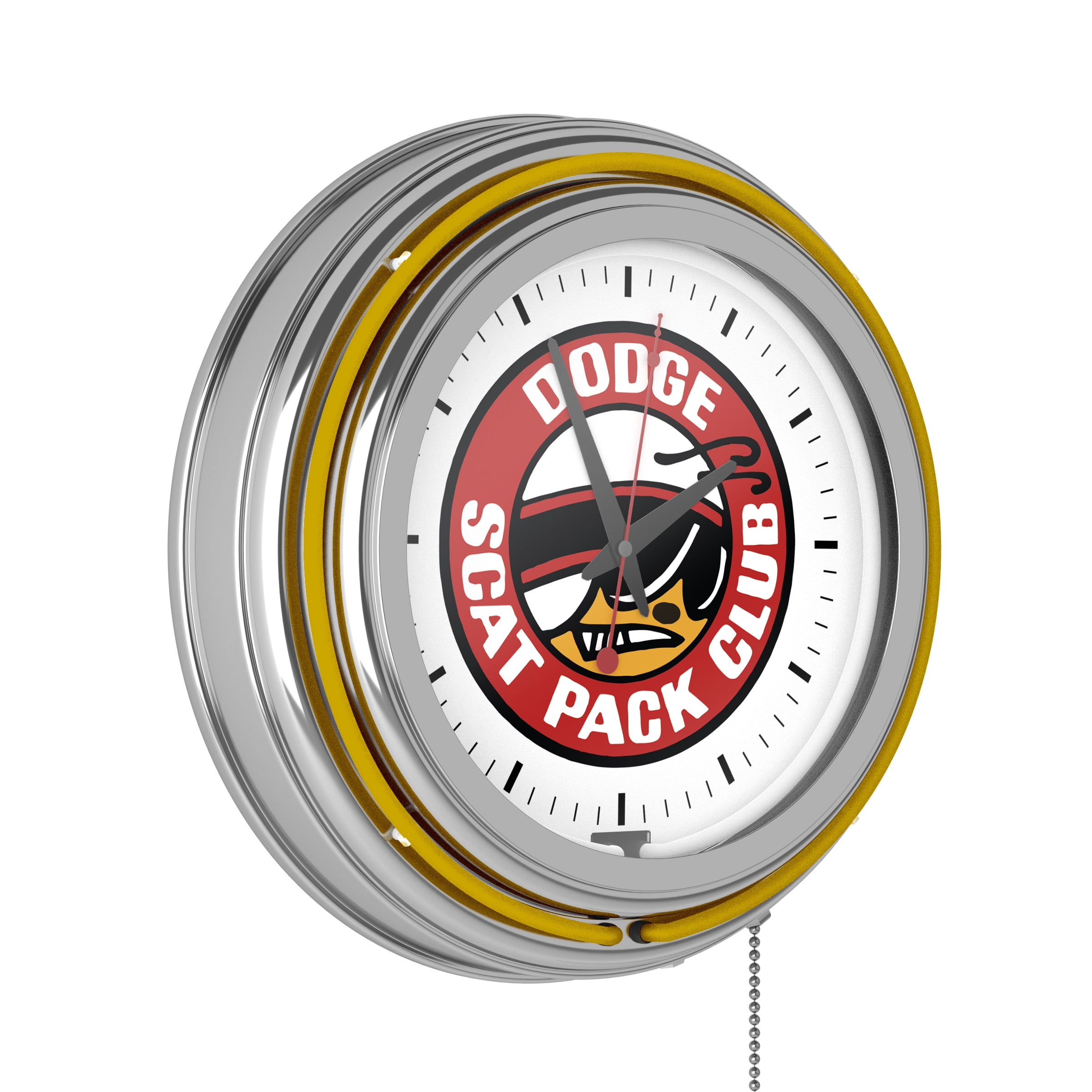 Dodge Chrome Double Rung Neon Clock - Scat Pack - Walmart.com