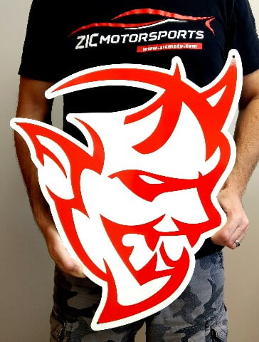 Dodge Demon Cutout Red Steel Sign Wall Art - Walmart.com