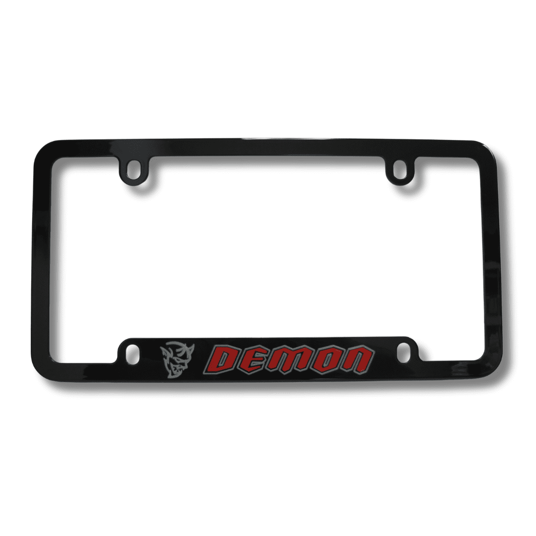 Dodge Demon Red Logo Black Zinc Metal License Plate Frame Official ...