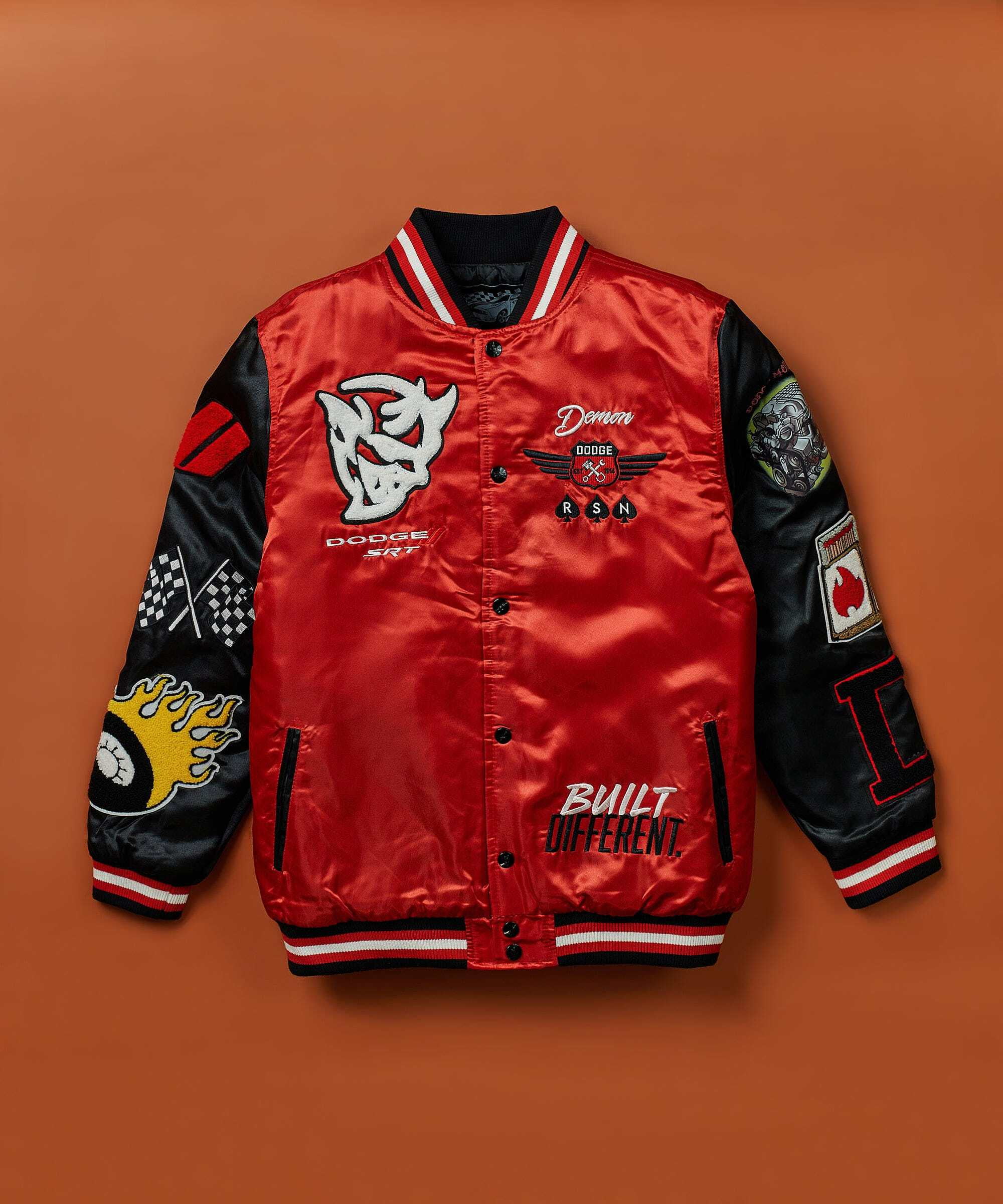Dodge Demon Satin Varsity Jacket - Red - Walmart.com