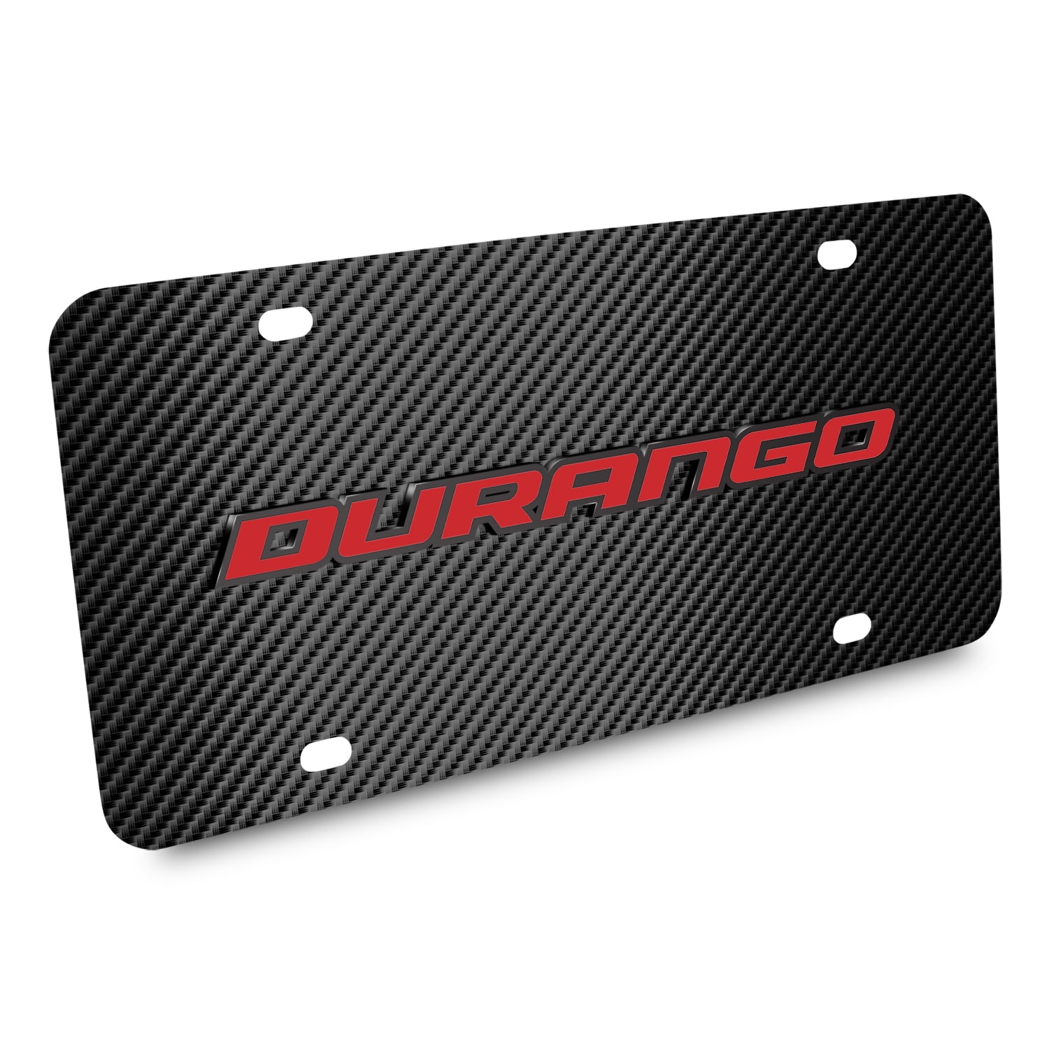 Dodge Durango in Red 3D Logo Black Carbon Fiber Patten Steel License ...