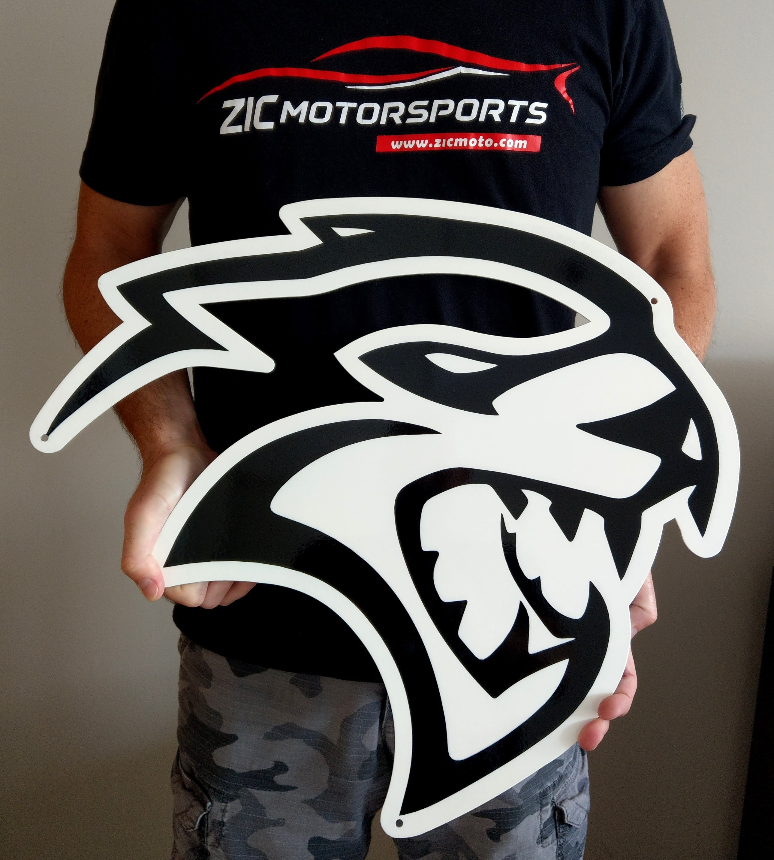 Dodge Hellcat Cutout Black Steel Sign Wall Art - Walmart.com