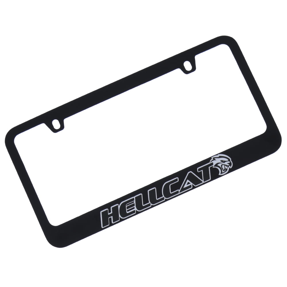 Dodge Hellcat License Plate Frame (Chrome on Black) - Walmart.com