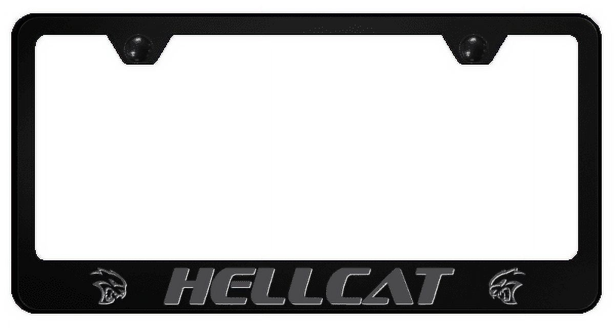 Dodge Hellcat UV Print Logo Polycarbonate License Plate Frame (Black on ...