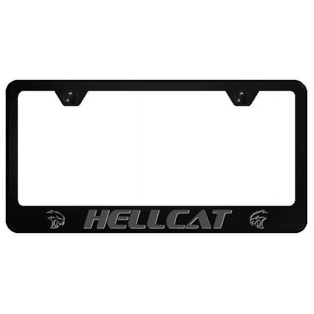 Dodge Hellcat UV Print Logo Polycarbonate License Plate Frame (Black on ...