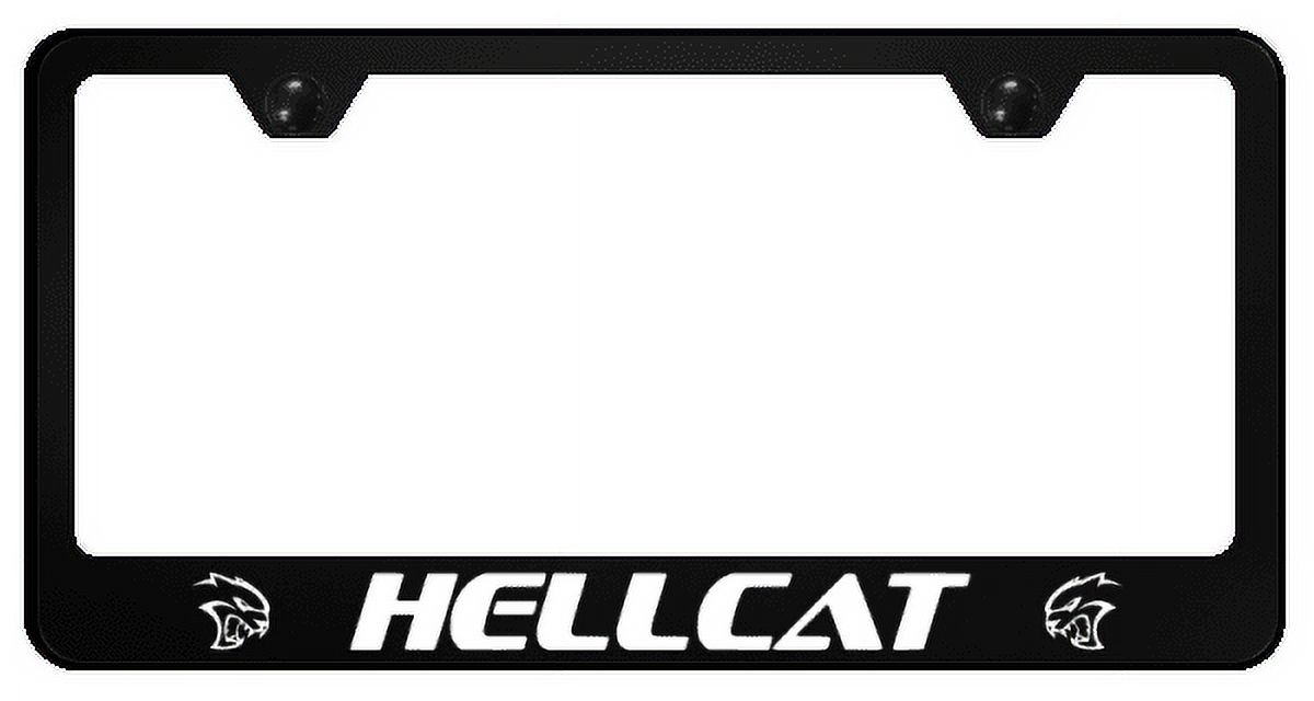 Dodge Hellcat UV Print Logo Polycarbonate License Plate Frame (Black ...