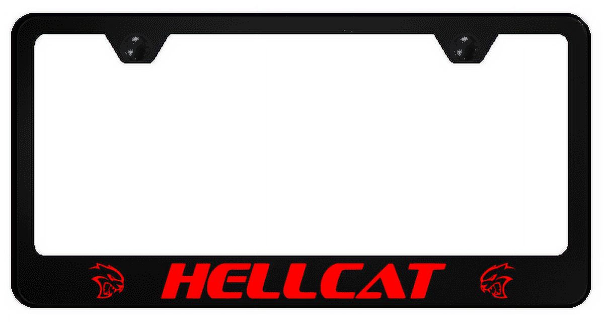 Dodge Hellcat UV Print Logo Polycarbonate License Plate Frame (Red on ...