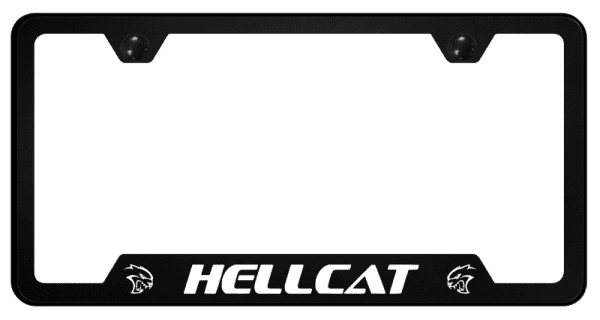 Dodge Hellcat UV Print Logo Polycarbonate Notched License Plate Frame ...