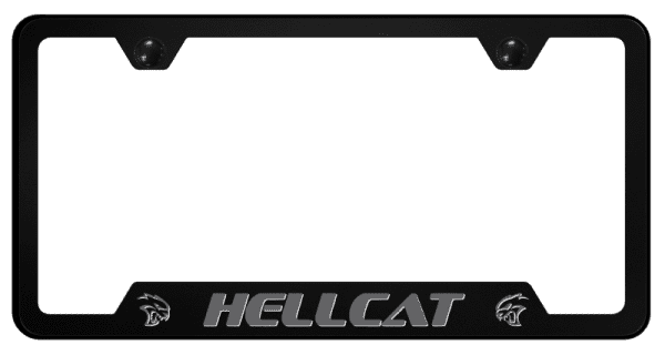 Dodge Hellcat UV Print Logo Polycarbonate Notched License Plate Frame ...