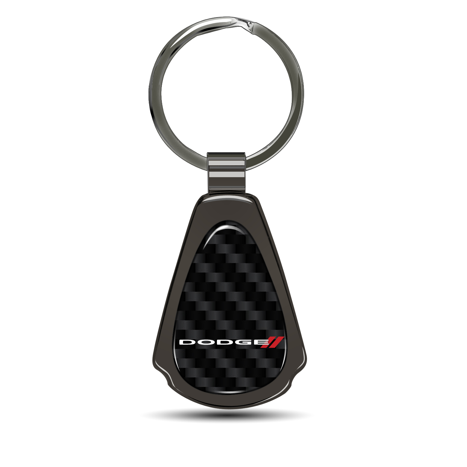 Dodge Logo Real Black Carbon Fiber Gunmetal Black Metal Teardrop Key ...