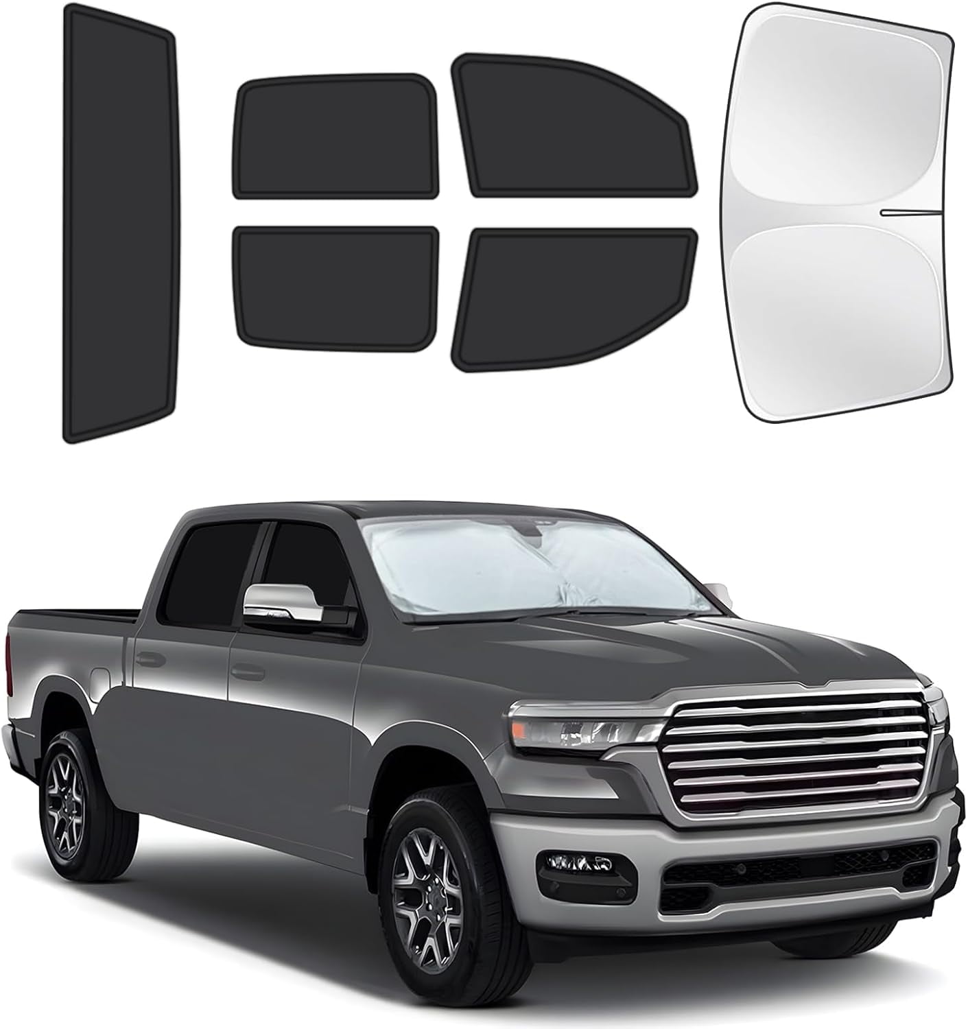 for Dodge RAM 1500 2019-2024 Car Window Shades, 6pcs Privacy Sun Shade ...
