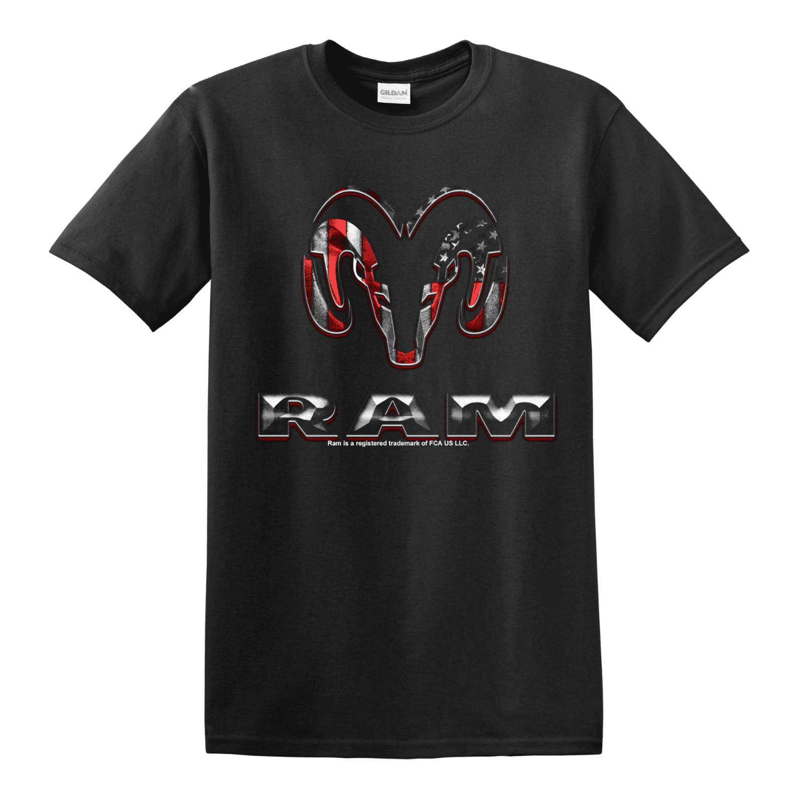 Dodge RAM Head Logo Graphic Cotton T-Shirt Black Official Licensed (M ...