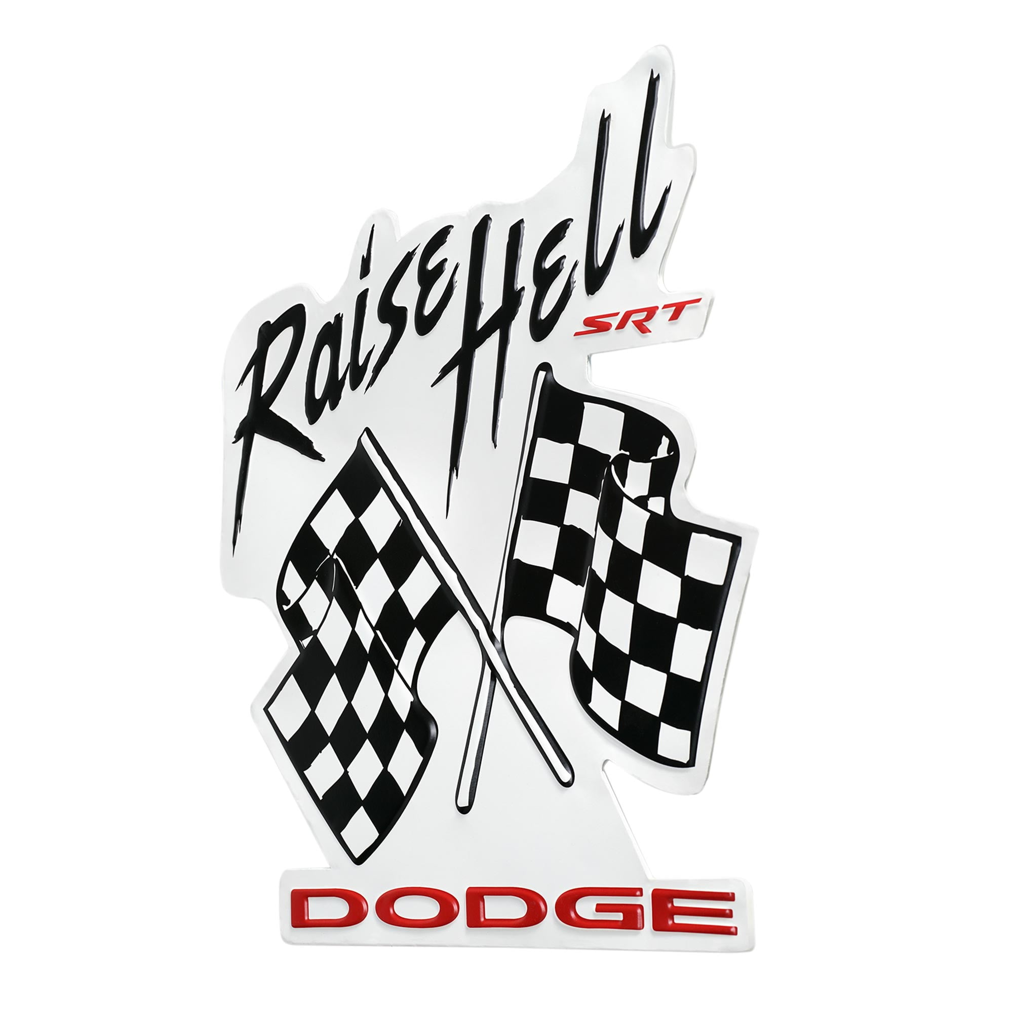 Dodge Raise Hell Flags Embossed Shaped Metal Wall Sign - 4.75" x 16.75 ...