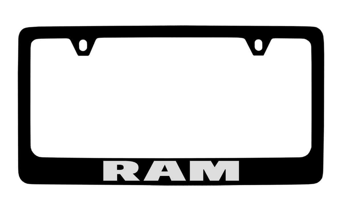 Dodge Ram Black Coated Metal License Plate Frame Holder - Walmart.com