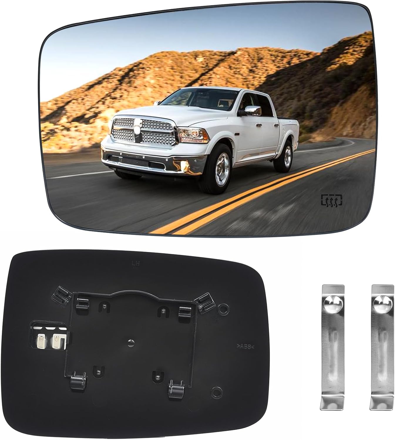 Dodge Ram Driver Left Side Heated Mirror Glass Compatible with 2009 ...
